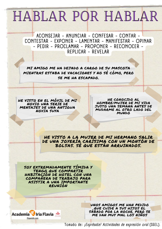 Más que hablar...Juego de roles nivel intermedio -in Spanish
